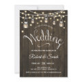 Rustic Wood & Lights Wedding Invitation | Zazzle