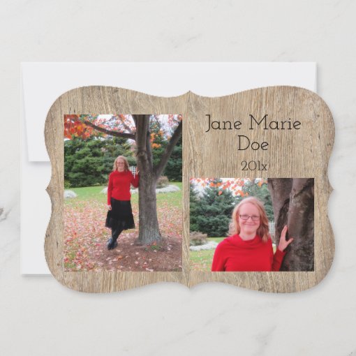 Rustic Wood Look Custom Graduation Invitations | Zazzle