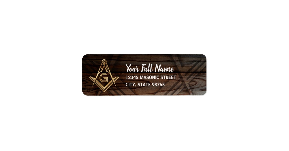 Rustic Wood Masonic Return Address Labels | Zazzle