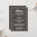 Rustic Wood Menu Card RWC | Zazzle