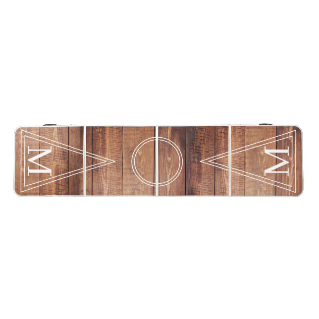 Rustic Wood Monogrammed Beer Pong Table | Zazzle