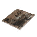 Rustic wood moose decorative wall tile | Zazzle