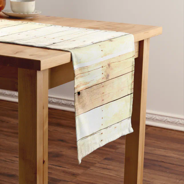 Rustic Wood Old Barn Board Barnwood Paneling Long Table Runner | Zazzle
