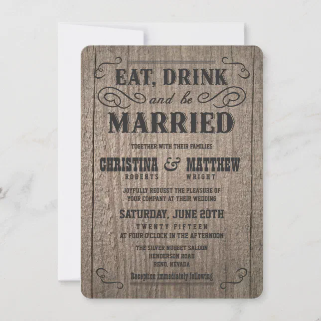 Rustic Wood Old Western Wedding Invitations | Zazzle