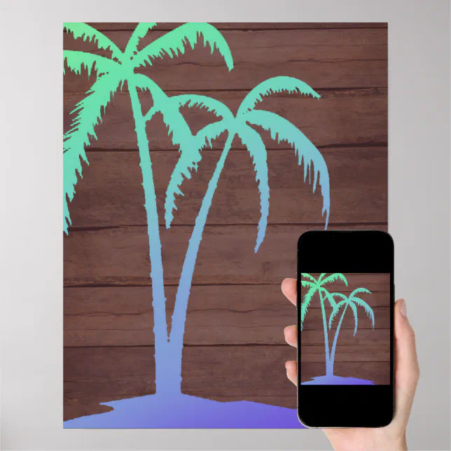 Rustic Wood Palm Tree Poster | Zazzle