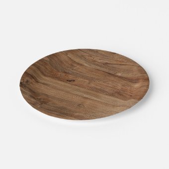 Rustic Wood Party Paper Plates | Zazzle