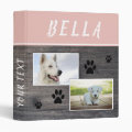 Rustic Wood Paw Print Pet Dog Photo Album 3 Ring Binder | Zazzle