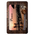 Rustic Wood Personalized Holiday Photo Magnet | Zazzle