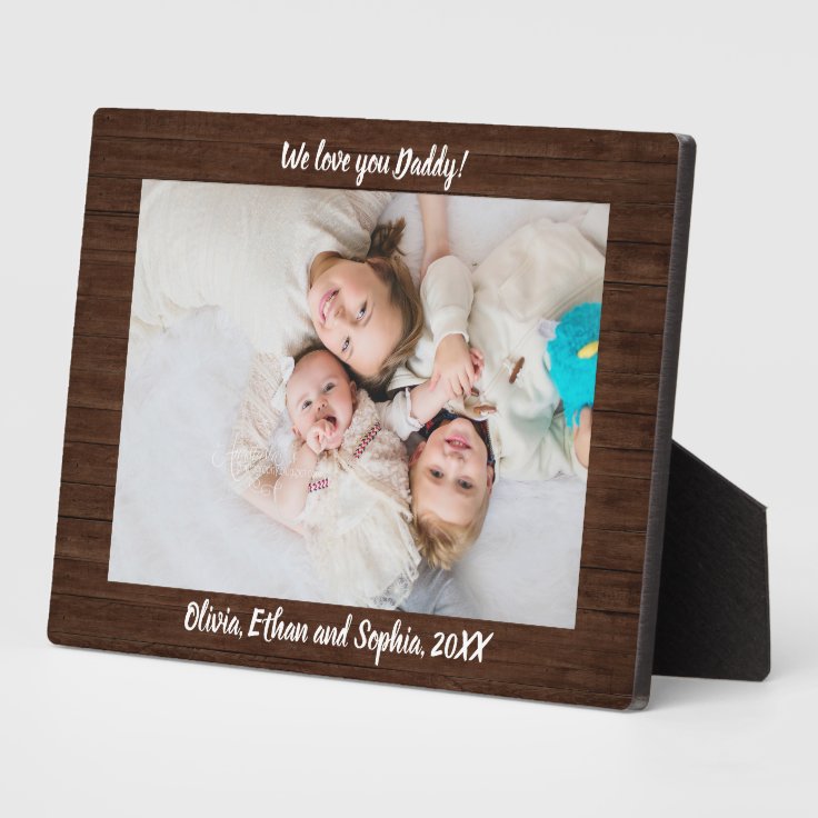 Rustic Wood Personalized Name Photo Plaque | Zazzle
