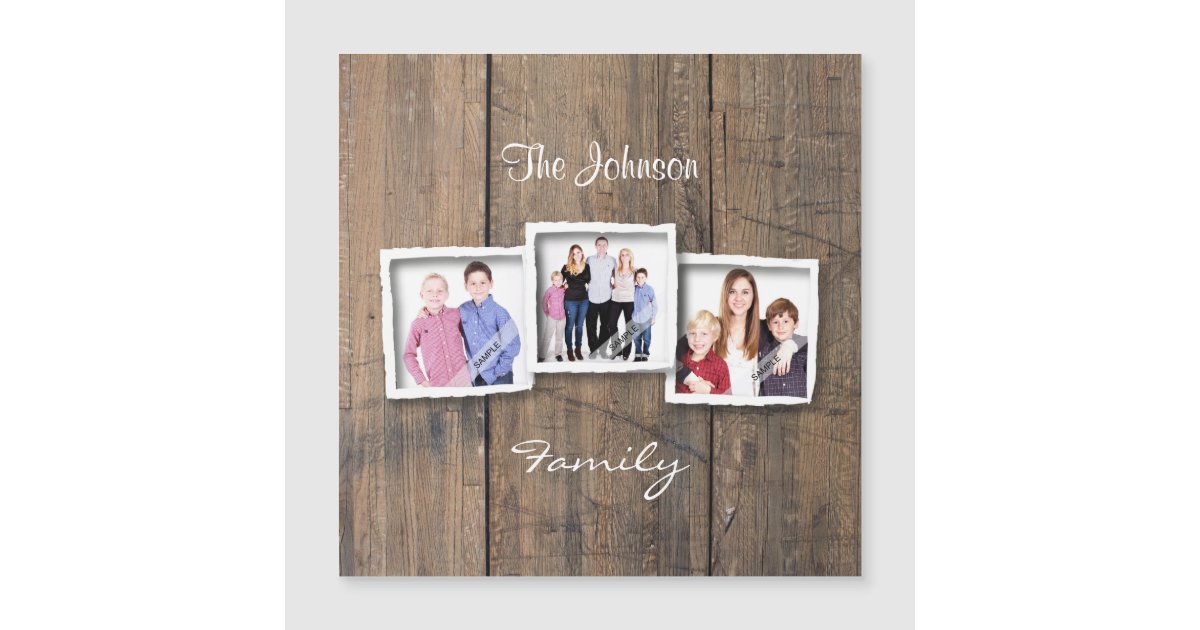 Rustic Wood Photo Collage Custom | Zazzle