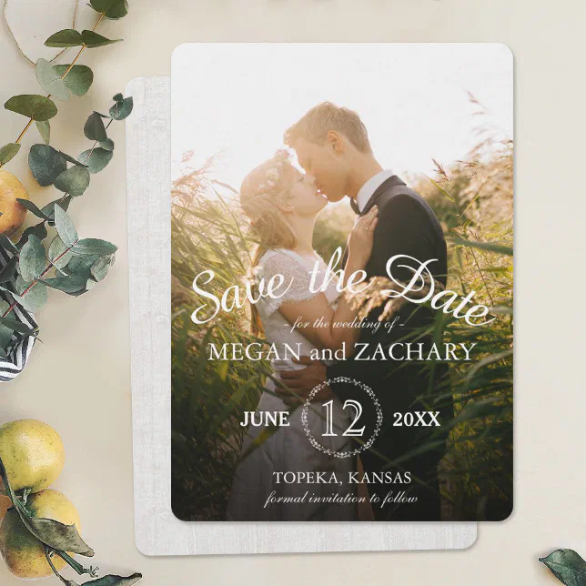 Rustic Wood Photo Custom Wedding Save the Date | Zazzle