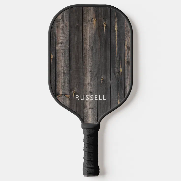 Rustic Wood Print Personalized Pickleball Paddle | Zazzle