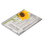 Rustic Wood Print Sunflower Personalized Notebook | Zazzle