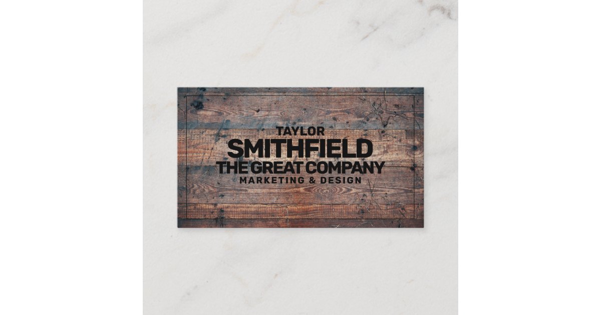 Rustic Wood Professional Business Card | Zazzle