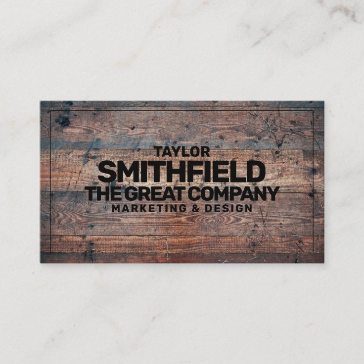 Rustic Wood Professional Business Card | Zazzle