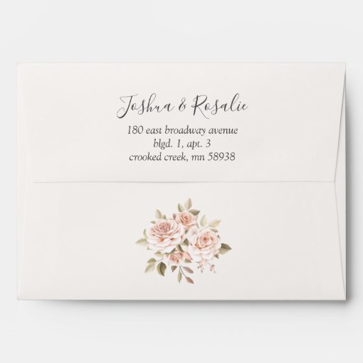 Rustic Wood & Romantic Roses Wedding Invitation Envelope | Zazzle
