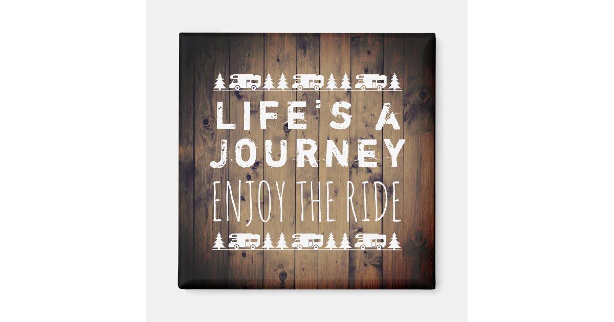 Rustic Wood RV Camper Wanderlust Quote Magnet | Zazzle