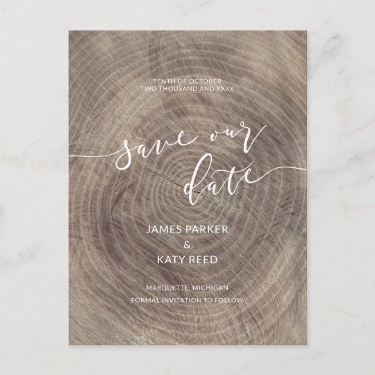Rustic wood save the date postcard | Zazzle.com