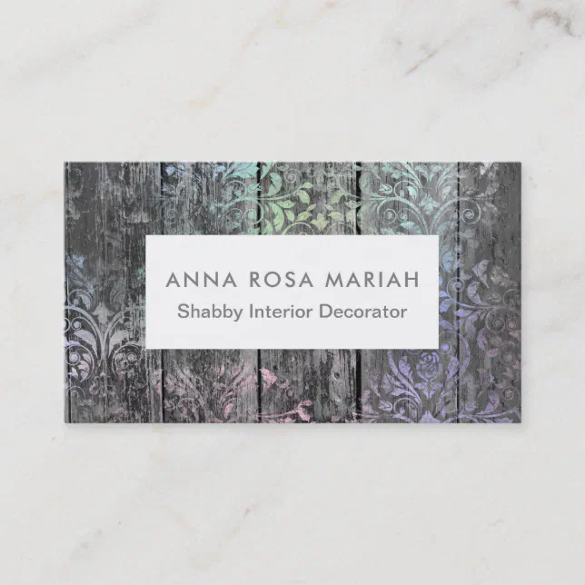 Rustic Wood Shabby Floral Vintage Business Card | Zazzle