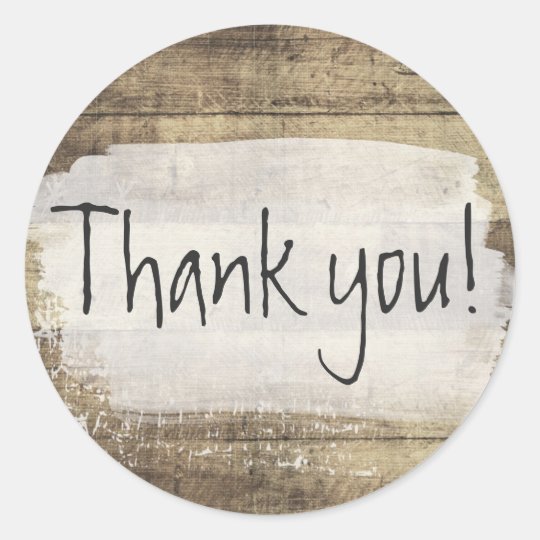 Rustic Wood Shabby Grunge Vintage Boards Thank You Classic Round ...