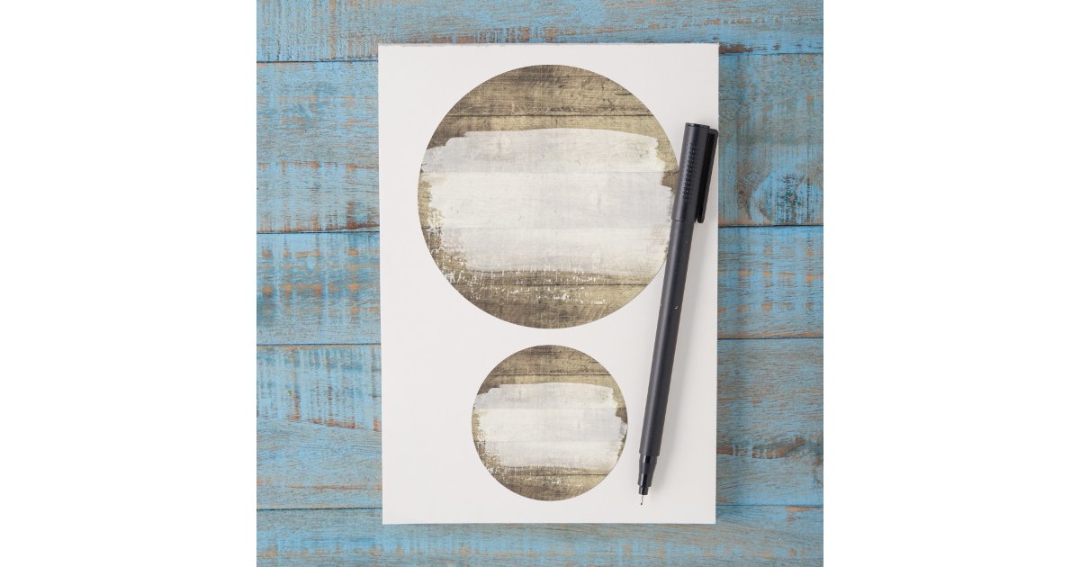 Rustic Wood Shabby Grunge Vintage Painted Boards Classic Round Sticker ...