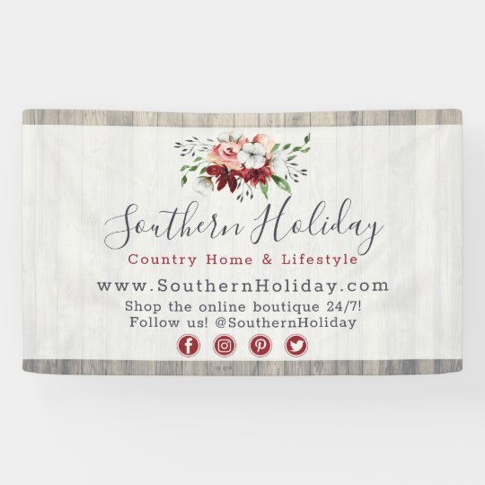 Rustic Wood & Southern Country Cotton Boutique Banner | Zazzle.com