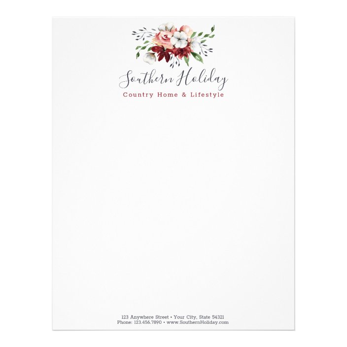 Rustic Wood & Southern Country Cotton Boutique Letterhead | Zazzle.com