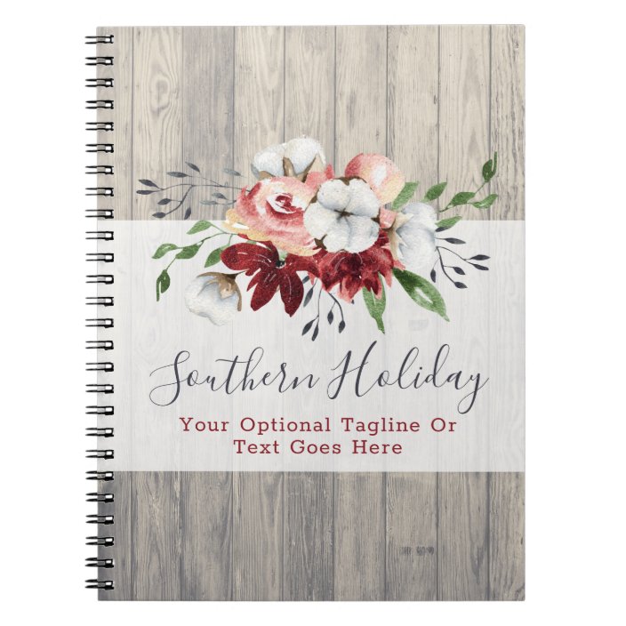 Rustic Wood & Southern Country Cotton Journal | Zazzle.com