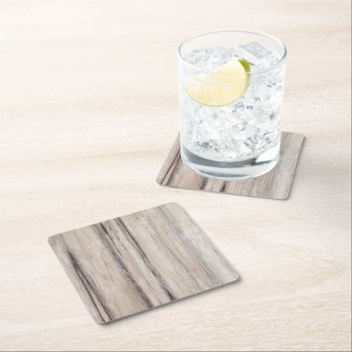 Rustic Wood Square Paper Coaster | Zazzle