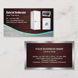 Rustic Wood Steel Home Appliances Repair Business Card | Zazzle