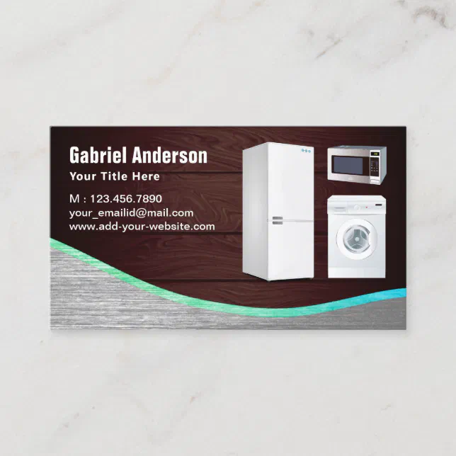 Rustic Wood Steel Home Appliances Repair Business Card | Zazzle