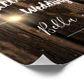 Rustic Wood String Lights Country Wedding Welcome Poster | Zazzle