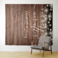 Rustic Wood String Lights Wedding Photo Backdrop | Zazzle