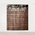 Rustic Wood String Lights Wedding Photo Backdrop | Zazzle