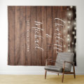 Rustic Wood String Lights Wedding Photo Backdrop | Zazzle