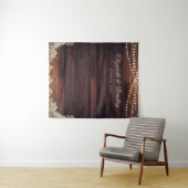 Rustic Wood String Lights Wedding Photo Backdrop | Zazzle