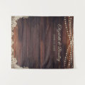 Rustic Wood String Lights Wedding Photo Backdrop | Zazzle