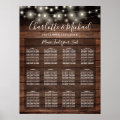 Rustic Wood String Lights Wedding Seating Chart | Zazzle