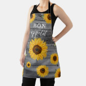 Rustic Wood Sunflower Floral Bon Appetit Chef Apron | Zazzle