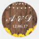 Rustic Wood Sunflower Light Flower Stickers Labels | Zazzle
