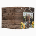 Rustic Wood Sunflower Photo Wedding Planner 3 Ring Binder | Zazzle
