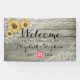 Rustic Wood Sunflowers Elegant Lace Wedding Banner | Zazzle