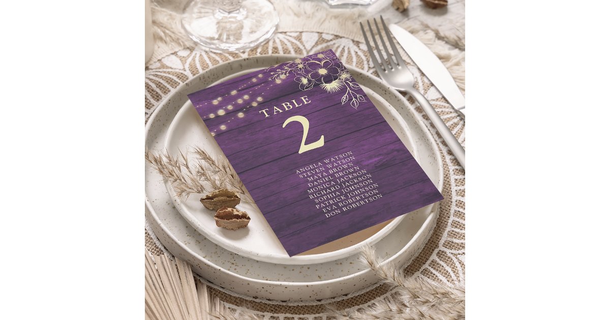 Rustic Wood Table Number Seating Chart | Zazzle