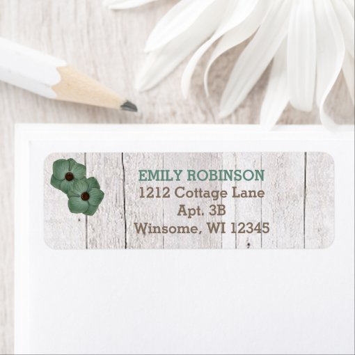 Rustic Wood Teal Address Label | Zazzle