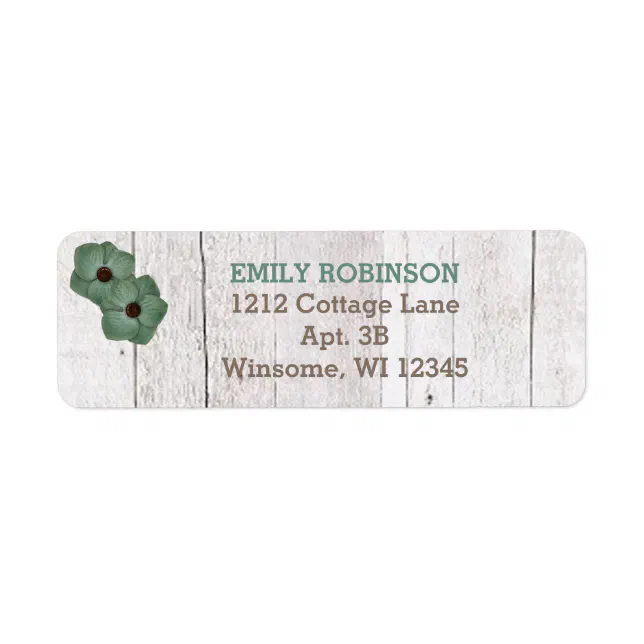 Rustic Wood Teal Address Label | Zazzle
