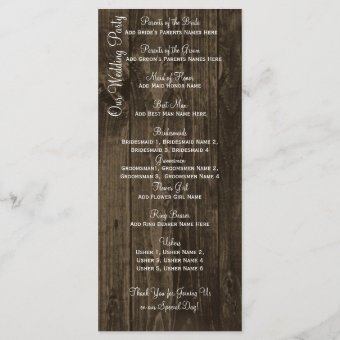 Rustic Wood Teal Gerber Daisy Wedding Programs | Zazzle