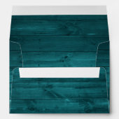 Rustic Wood Teal Wedding Envelope | Zazzle