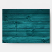Rustic Wood Teal Wedding Envelope | Zazzle