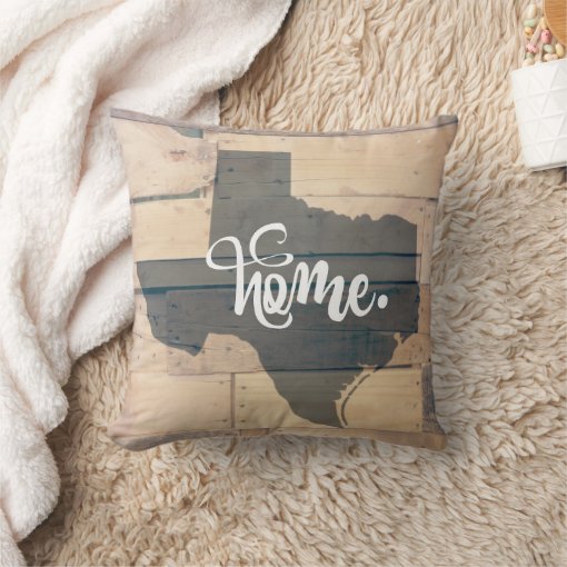 Rustic Wood Texas Home State Throw Pillow | Zazzle