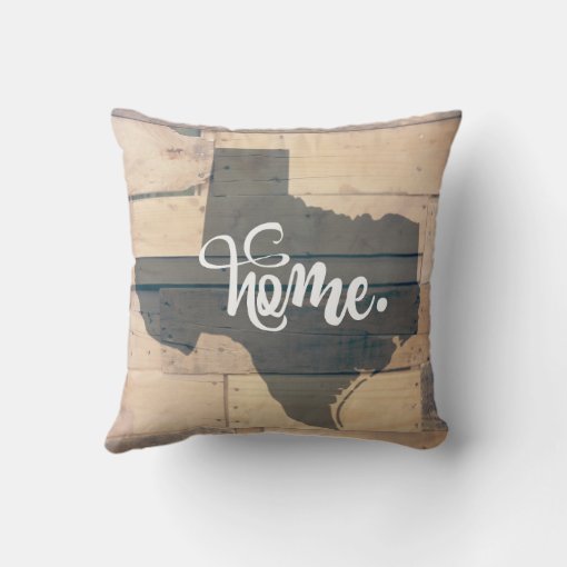Rustic Wood Texas Home State Throw Pillow | Zazzle